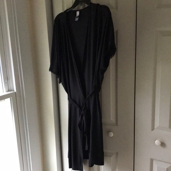 Secret Treasures | Intimates & Sleepwear | Sexy Slinky Black Robe ...